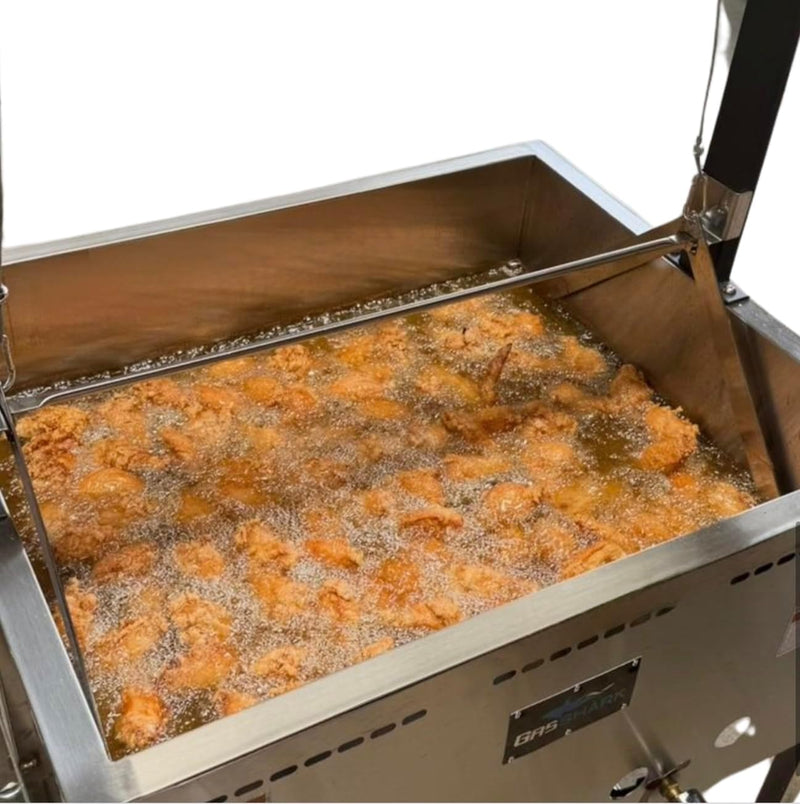 12 Gallon Deep Fryer Cart with Basket Lift | Portable 4 Wheel Large Ba ...
