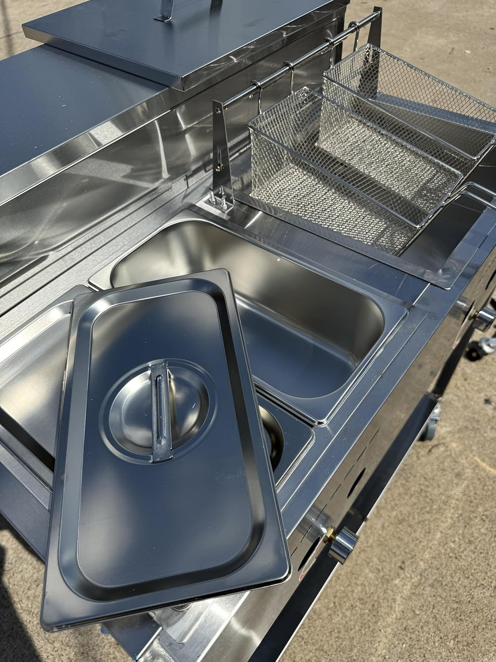 Deep Fryer Cart with 30 lb 3.5 Gallon Single Tank | Stainless Steel ...